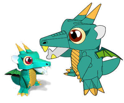 Another Mini Dragon Paper Toy : Pepakura Corner