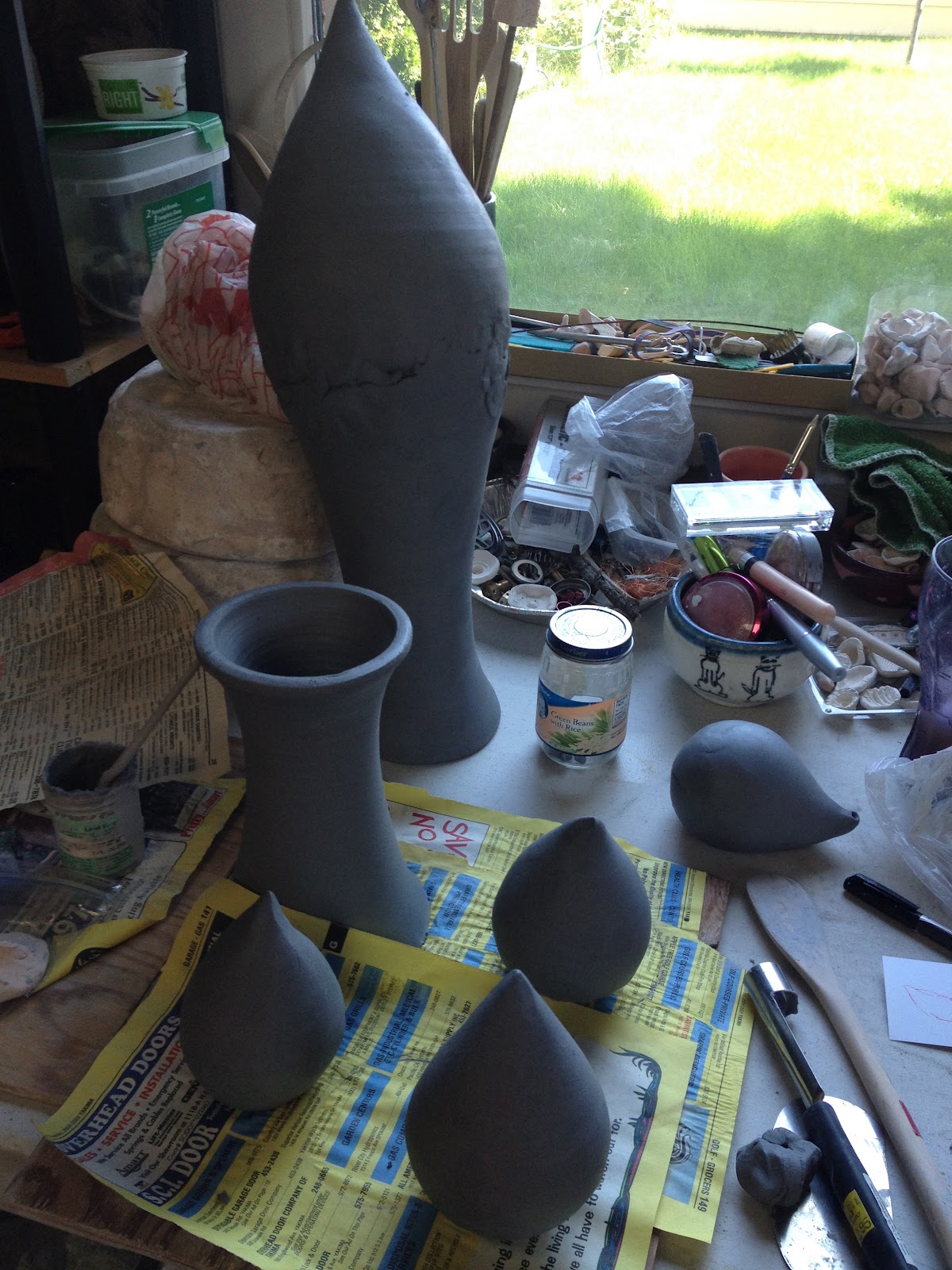 Rachel Dorn Ceramic Sculpture: Bike Part with Clay: Gears