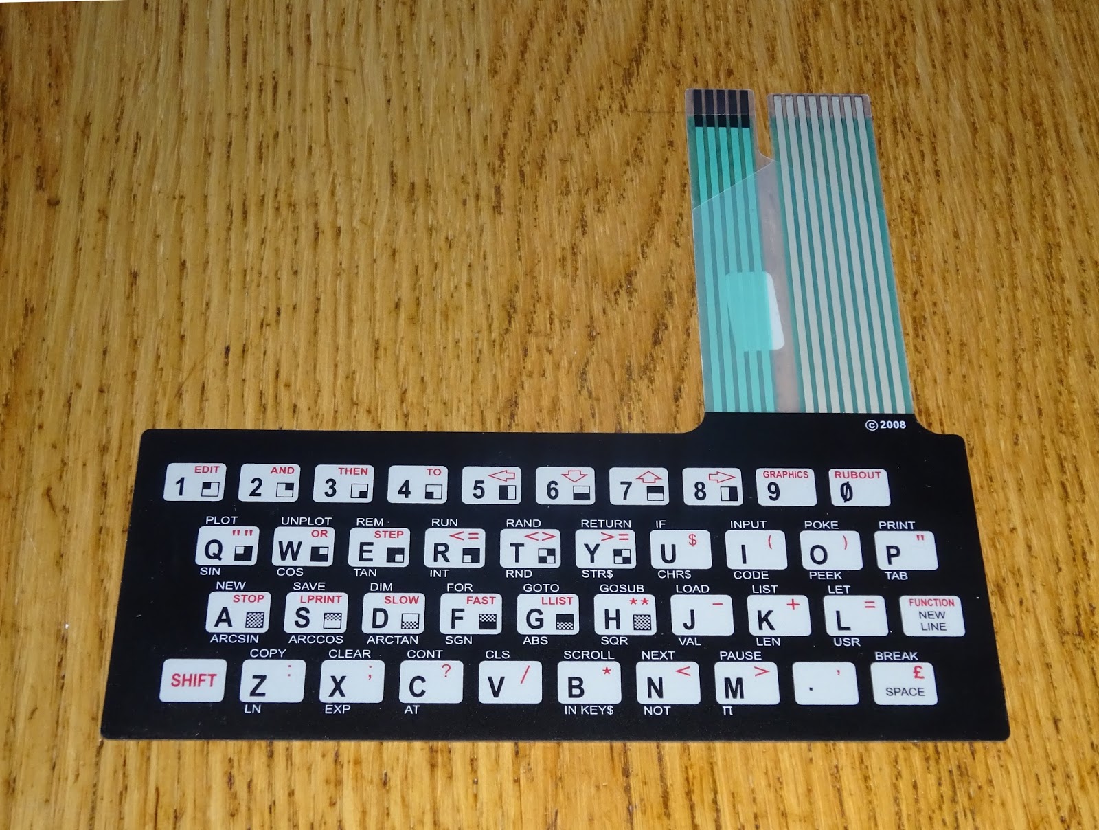 Tynemouth Software: ZX80 Keyboard Overlays