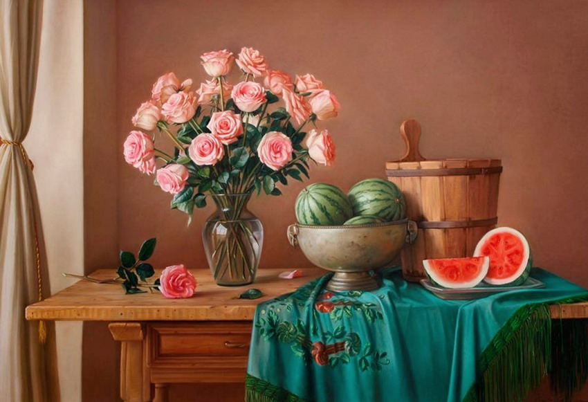 Historia y evolución de la pintura artística : Bodegones flores sobre ...