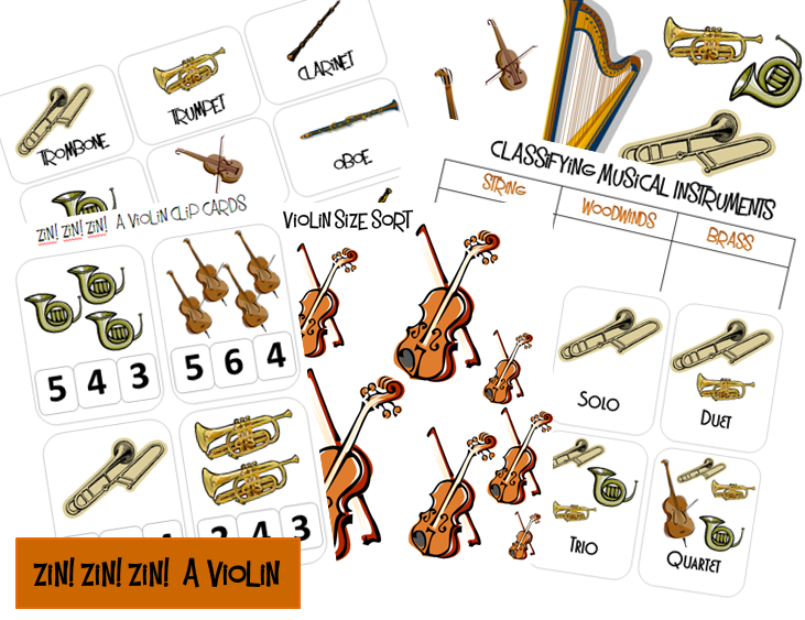Mudpies and Make-up: Zin! Zin! Zin! A Violin {Printable Book Pack}