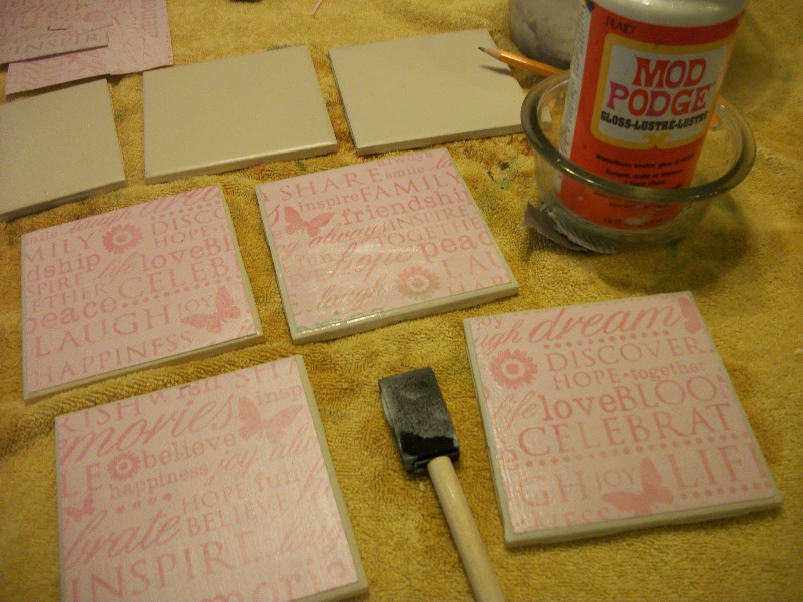 Art in Nature: Mod Podge Tile Coasters