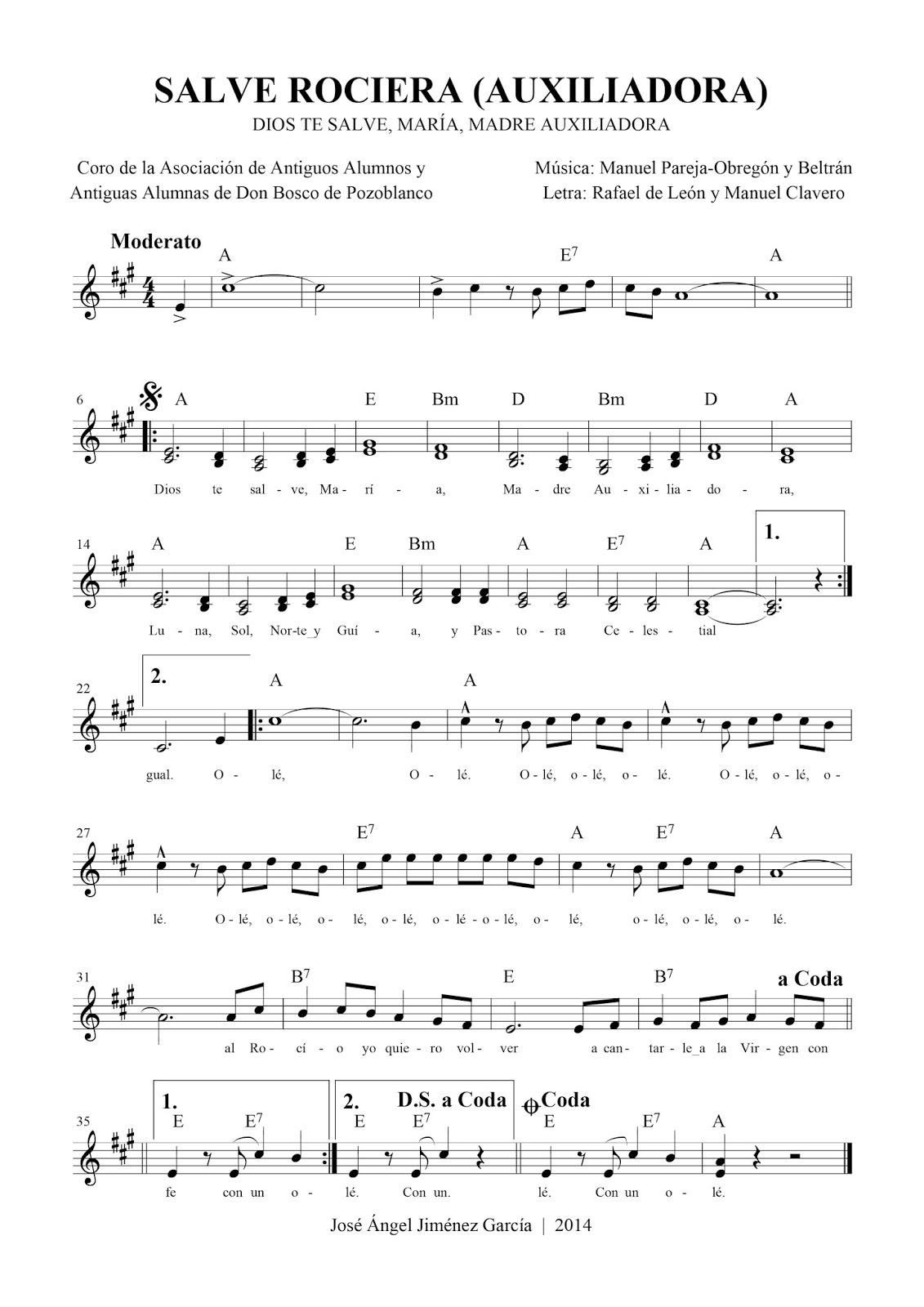 Salve de la misa rociera | Coro de la Asociación de Antiguos Alumnos y ...