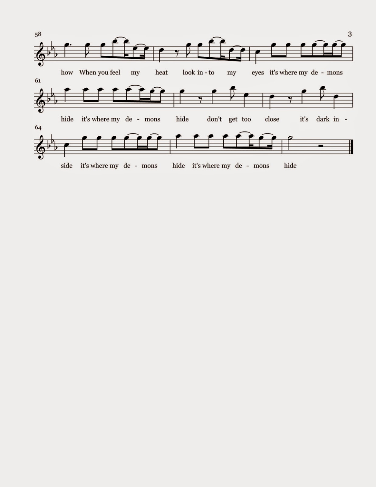Flute Sheet Music: Demons - Sheet Music