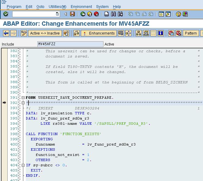 SAP ABAP 4 Tutorial: User Exit - Implicit Enhancement