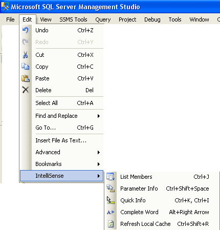 Grumpy DBA: Refresh SQL Intellisense cache