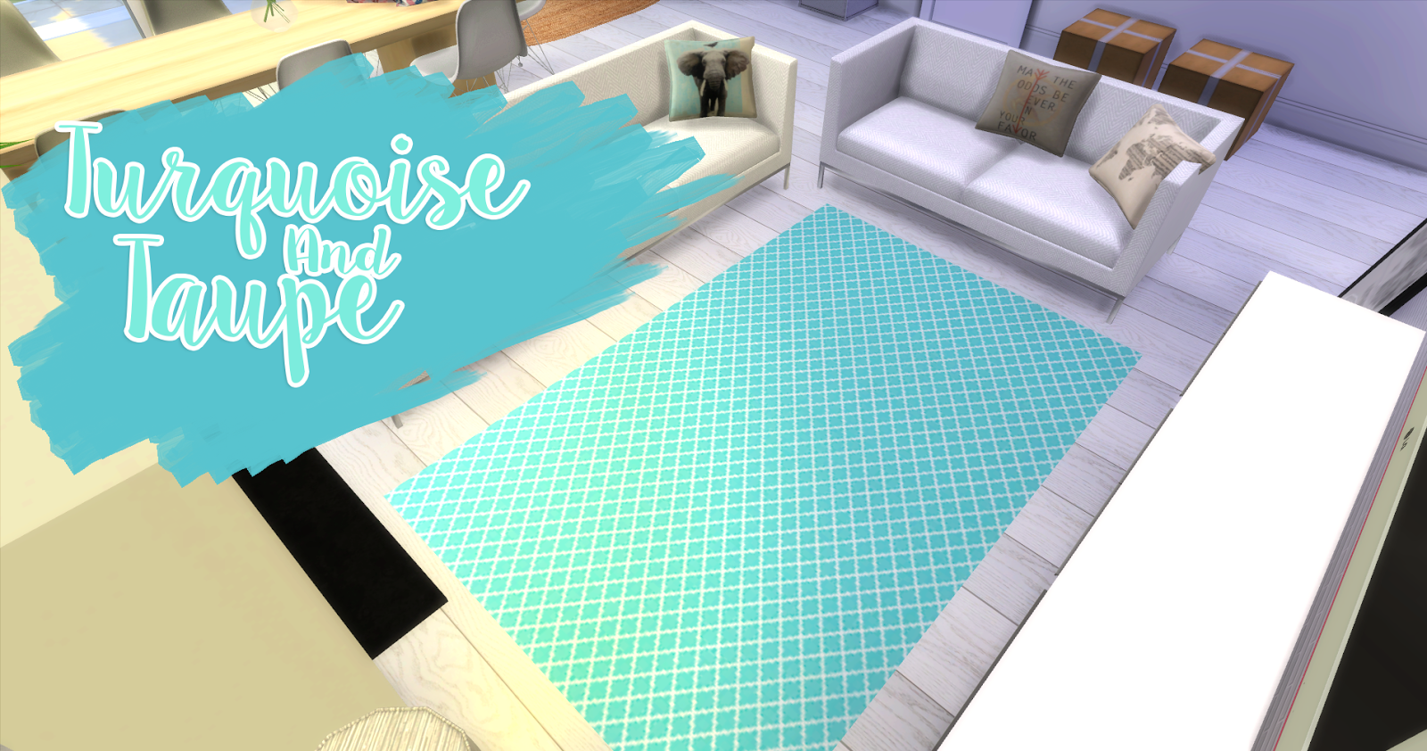 Mony Sims: Tapetes - Turquoise and Taupe