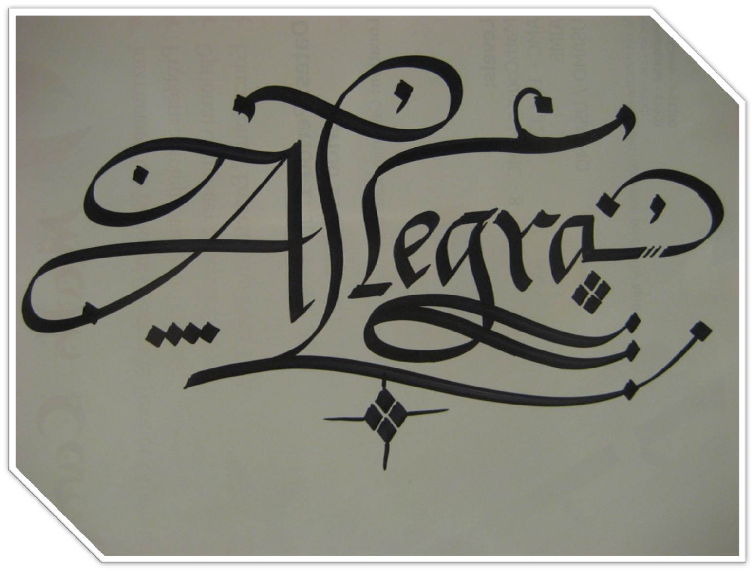 Calligraphy Art: Italian names;Allegra