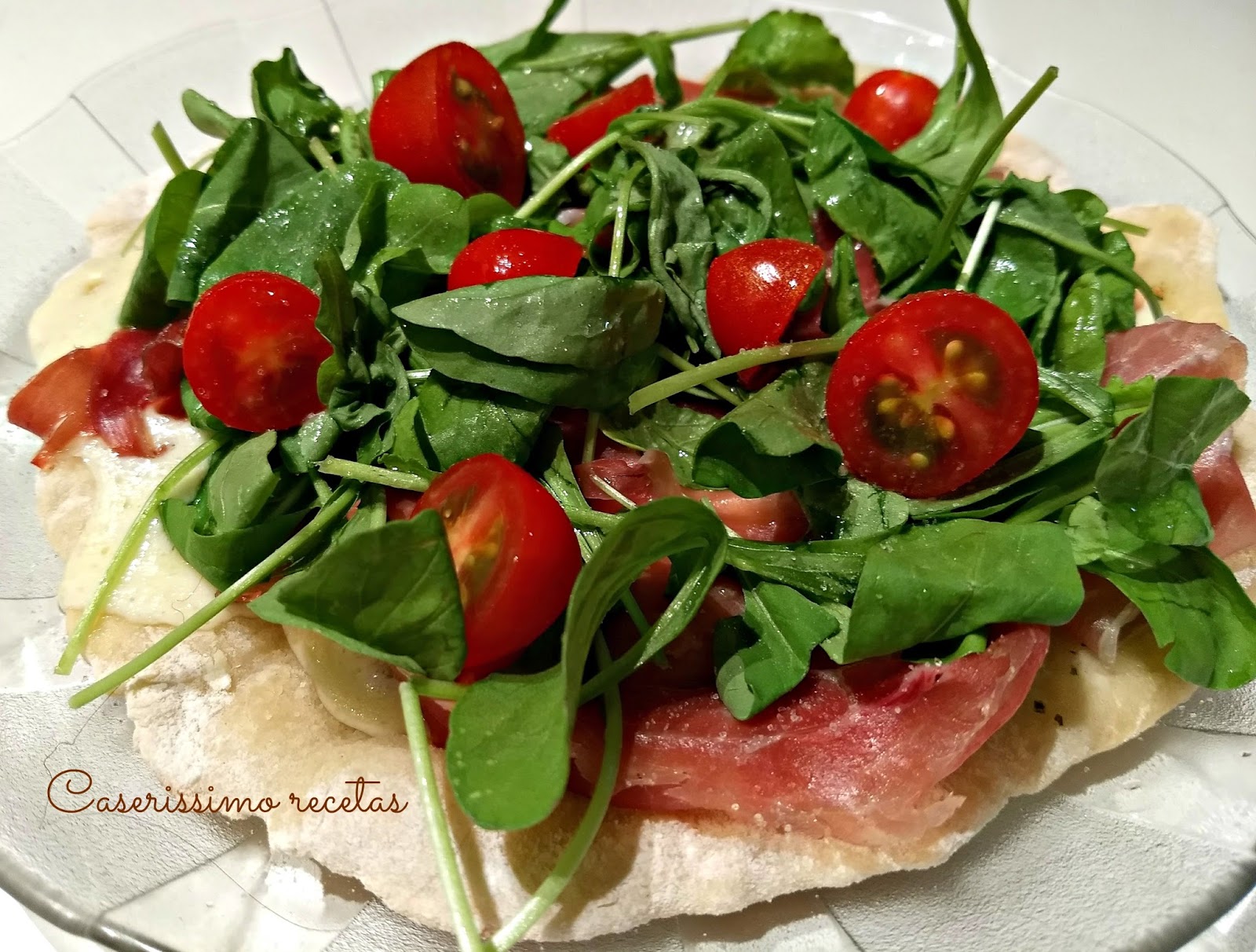 PIZZA 7 DE RÚCULA Y JAMÓN CRUDO en 7 minutos sin horno ni levadura ...