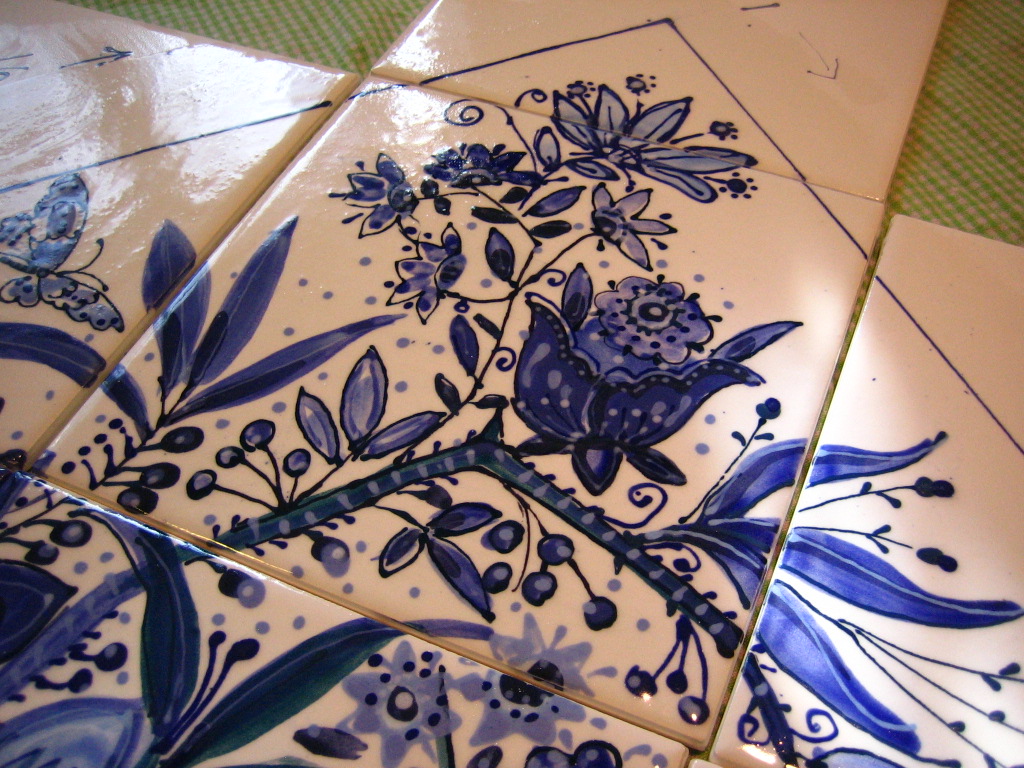 Painting It: Blue Tile Mural- "Delft" Style