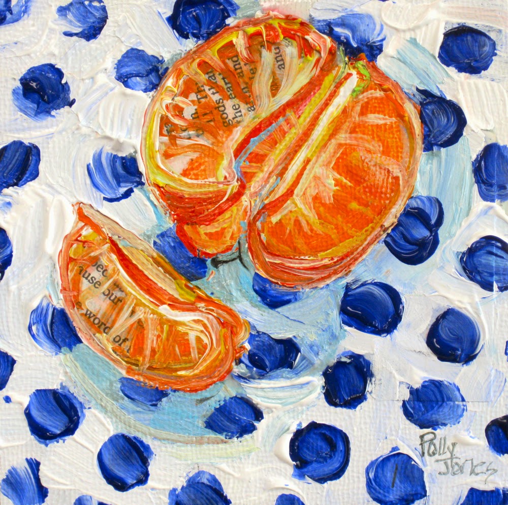 Small Wonders Daily Paintings by Polly Jones: Mandarin on Dots tiny ...