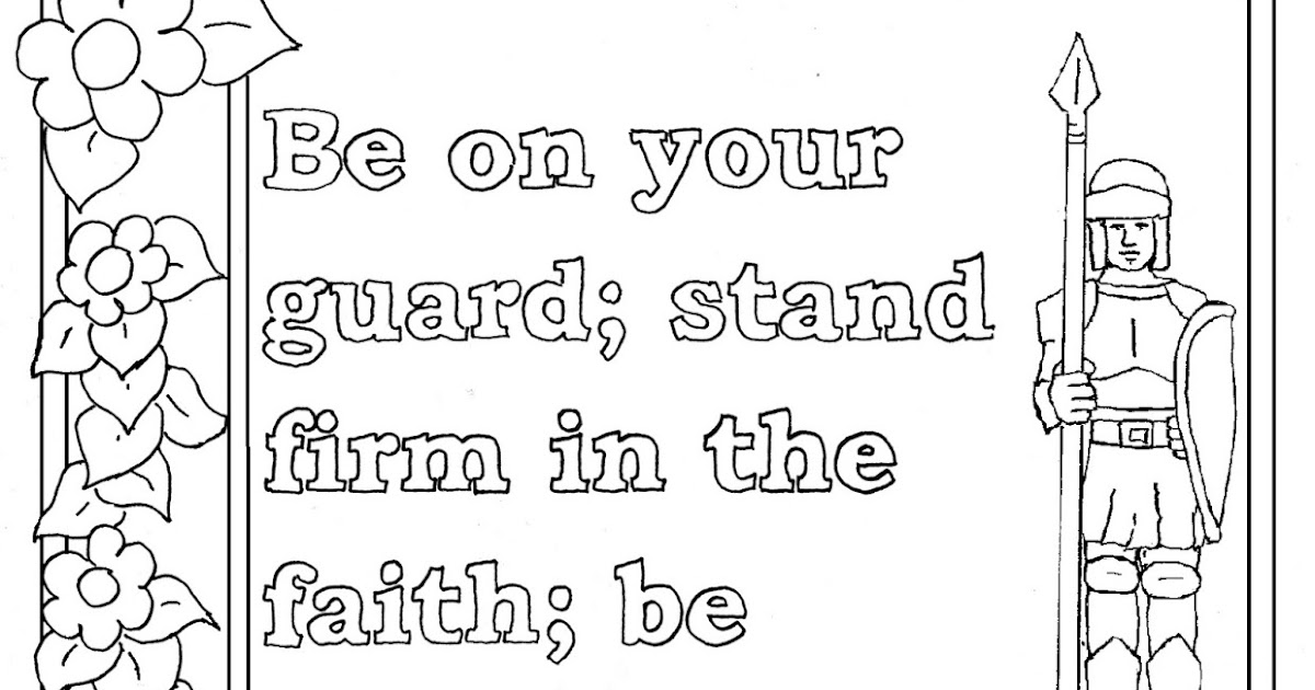 Coloring Pages for Kids by Mr. Adron: 1 Corinthians 16:13 Print And ...