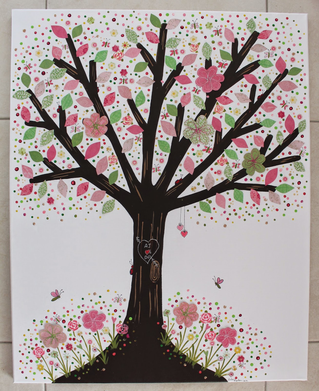 Made-By-Me....Julie Ryder: Personalised Wedding Tree Guest Autograph Canvas
