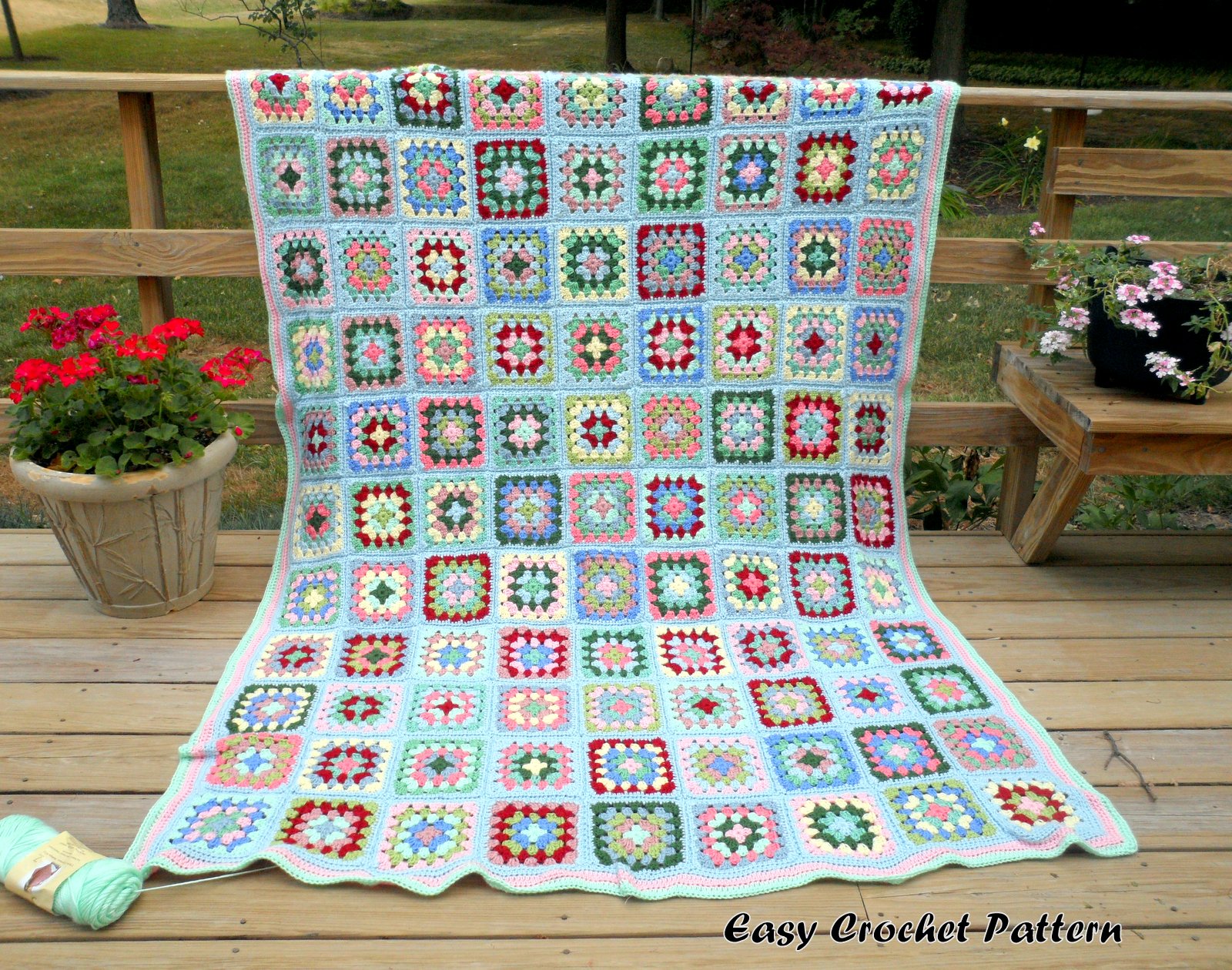 Easy Crochet Pattern: Cath Kidston Granny Square Afghan Finish