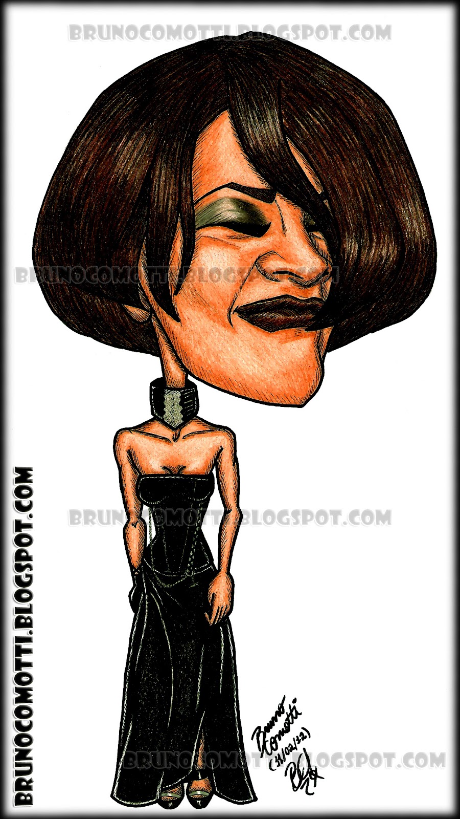 Bruno Comotti Artes: Caricatura: Tributo Whitney Houston