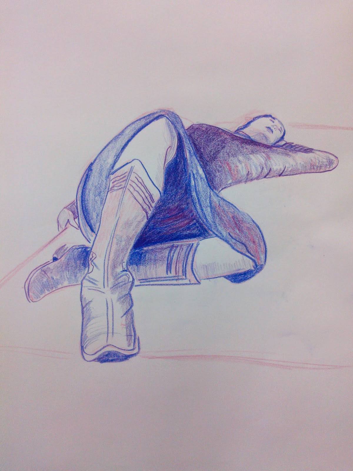 A mom with brushes: Laying down poses, 20 minutes drawing