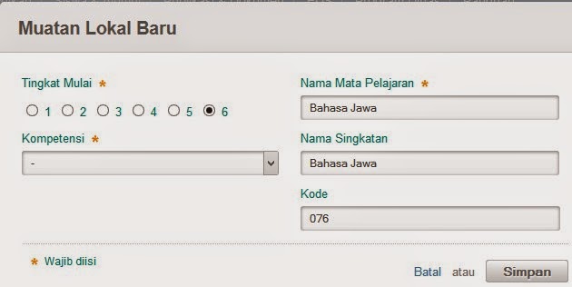 CARA MEMASUKKAN MAPEL MUATAN LOKAL PADA JADUAL MINGGUAN