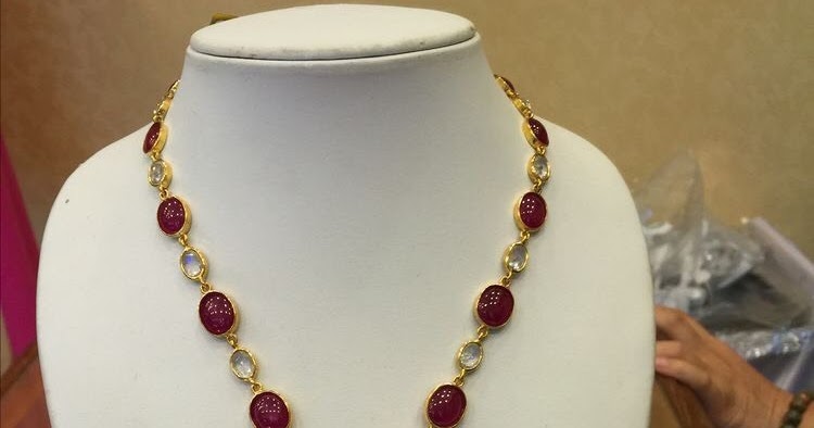 Classy Ruby Necklaces with Hangings - Jewellery Designs