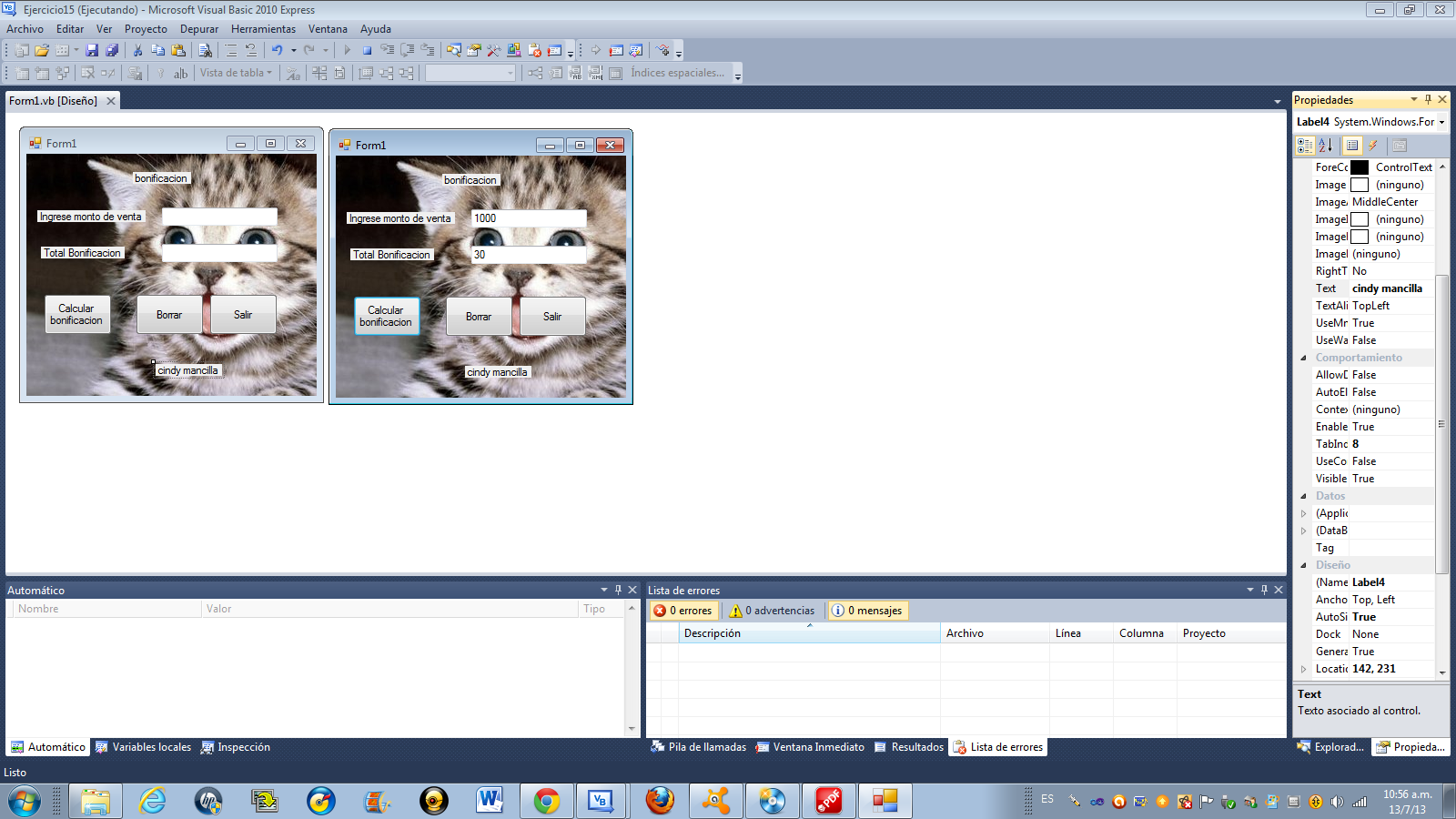windows form,Visual Basic: ejercicios en windows form