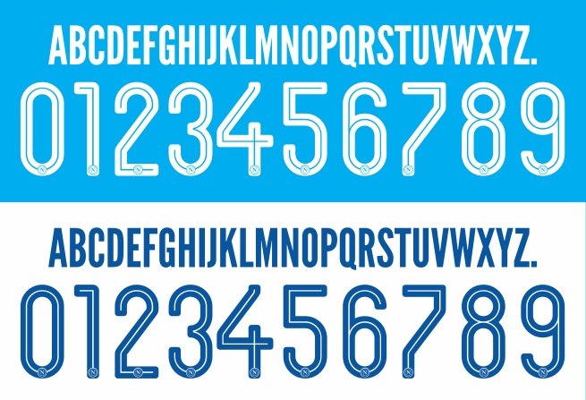 Font Number Football: Font SSC Napoli 2017/2018