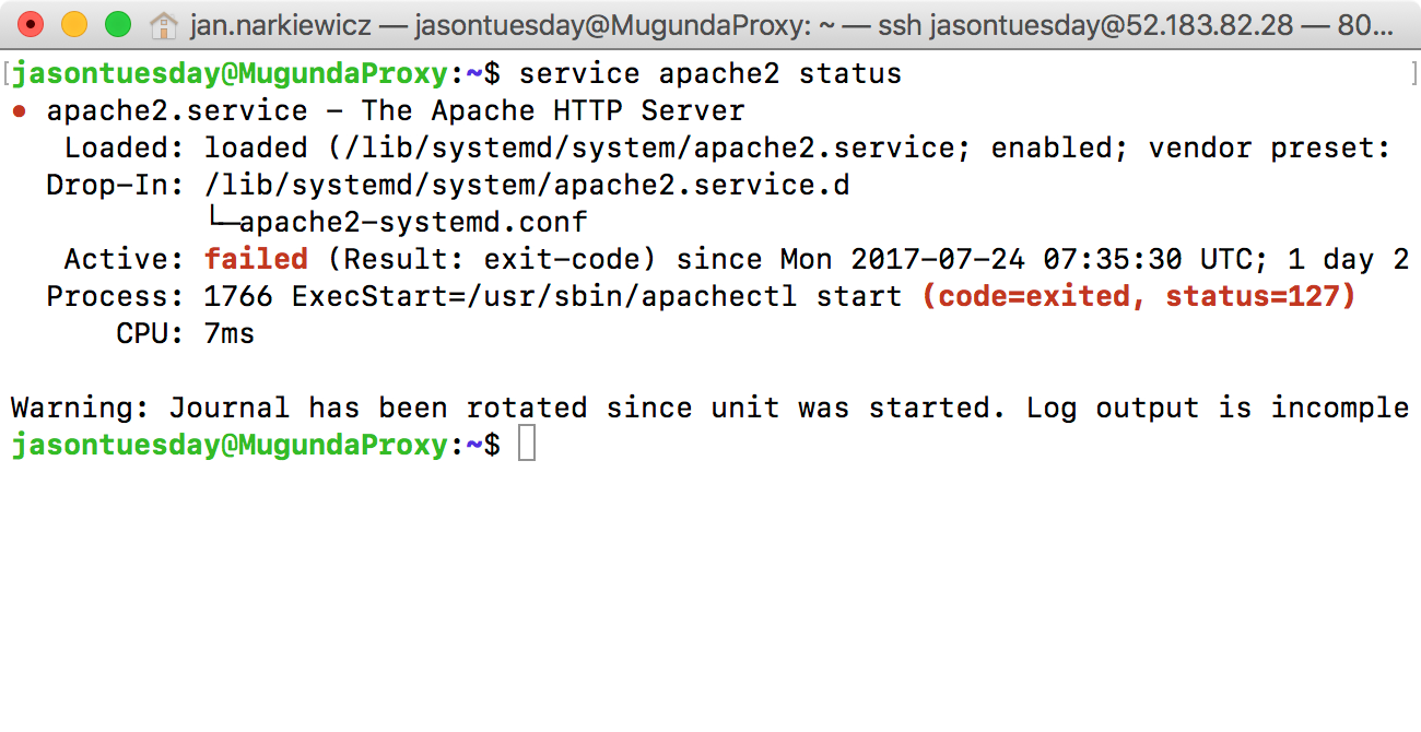 Jan David Narkiewicz (Developer): Setting up Apache2 (a web server on which to host PAC files ...