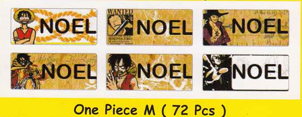 Stiker Label Nama Anak - AW Sweet Label: Label Nama Bergambar One Piece