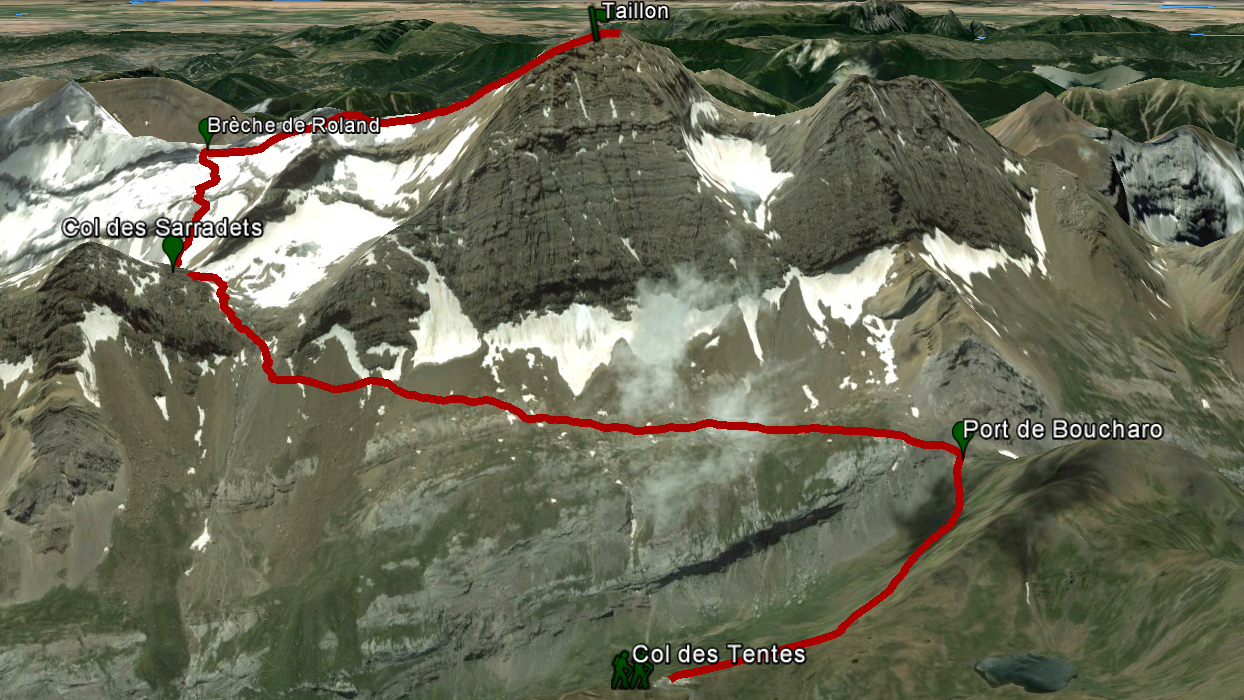Pic du Taillon, 3144m, depuis le Col de Tentes.