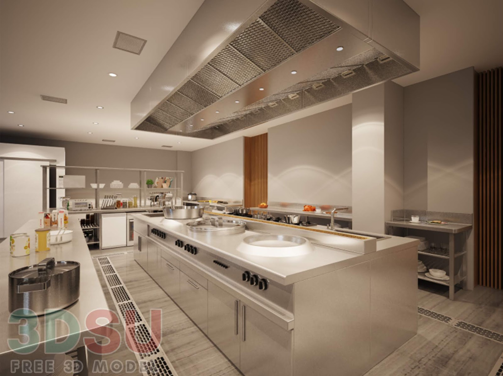 MODERN RESTAURANT KITCHEN - 3DSU.info - Free 3D Models