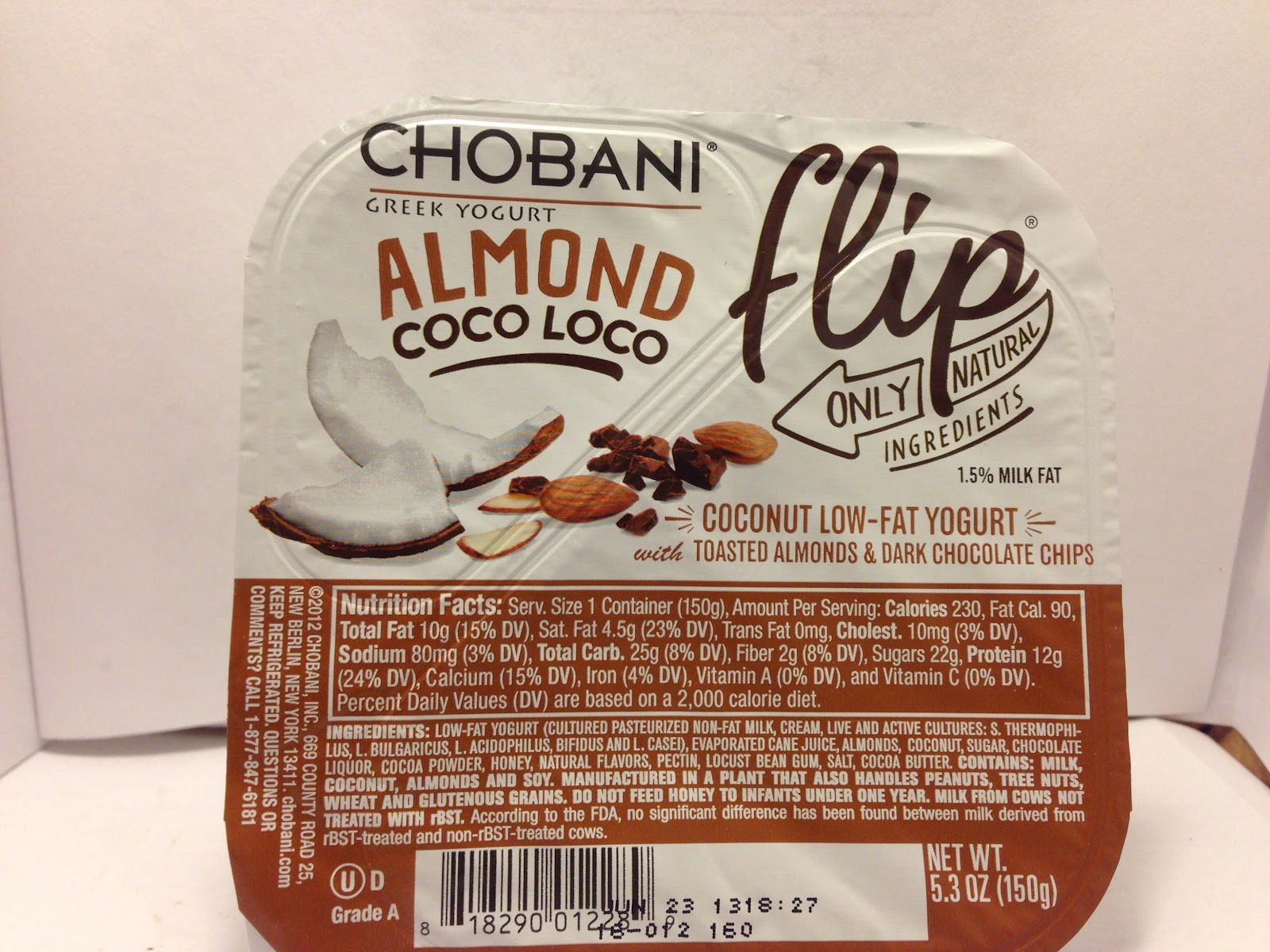 Crazy Food Dude: Review: Chobani flip Almond Coco Loco Greek Yogurt