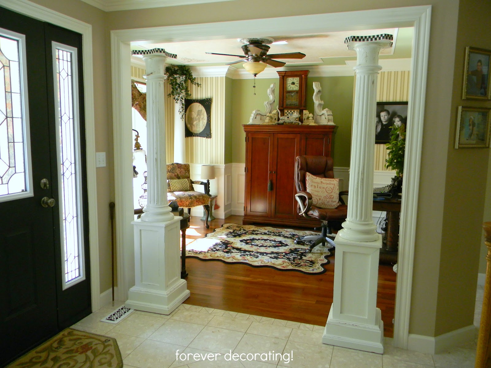 Forever Decorating!: The Rest Of The Story...on our Pillars!