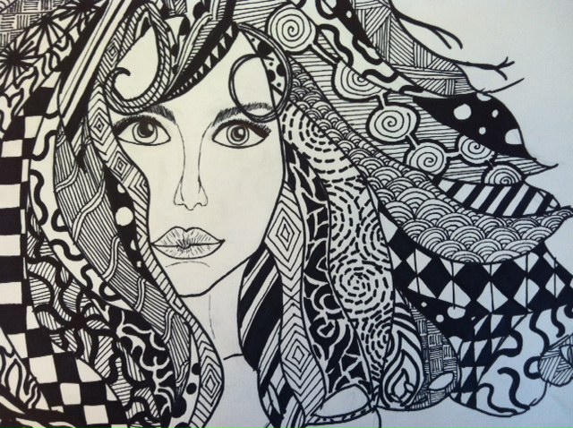 The Art Room: Drawing Positive/Negative space and Zentangles