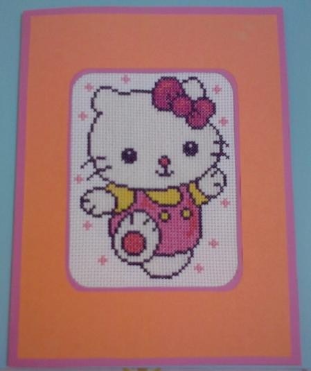 Completed Cross Stitch: Completed Cross Stitch For Sales - Hello Kitty
