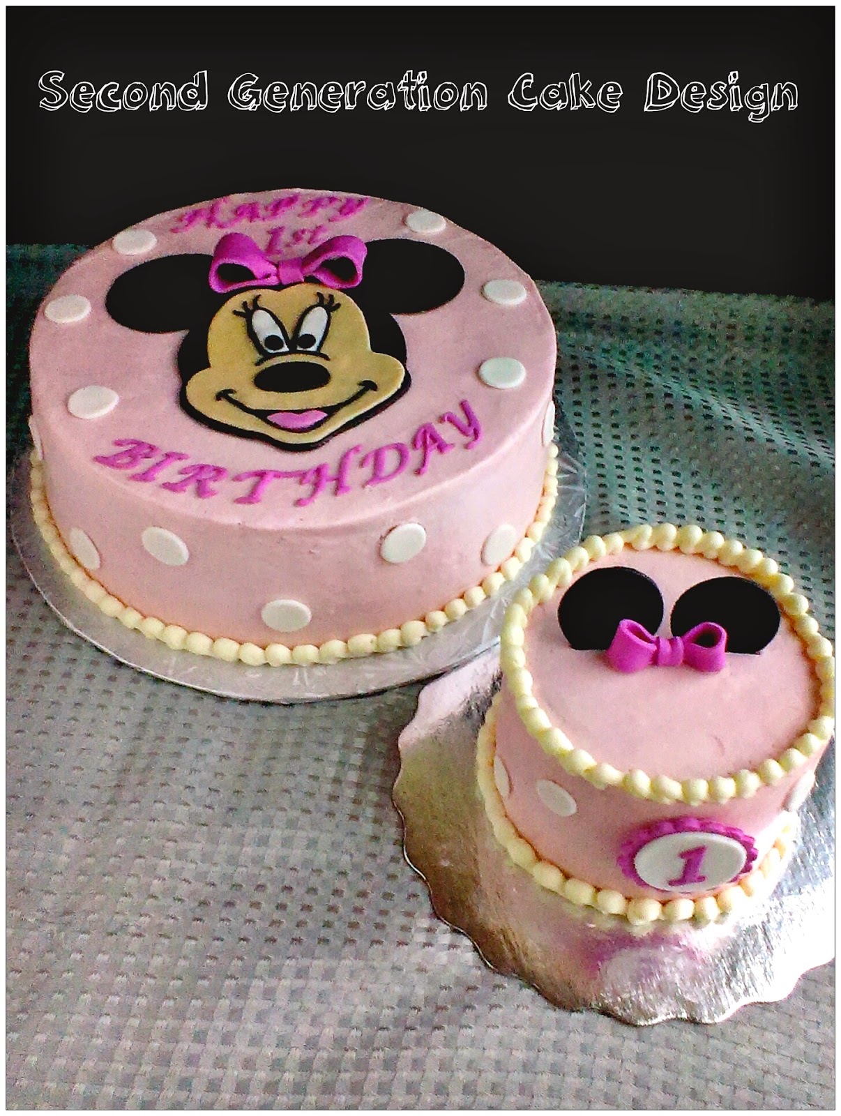 Second Generation Cake Design: Minnie Mouse Birthday Cake & Smash Cake