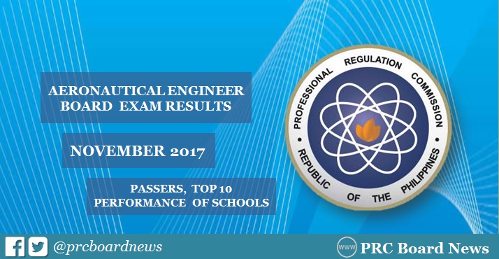 OFFICIAL RESULTS: November 2017 Aeronautical Engineer board exam