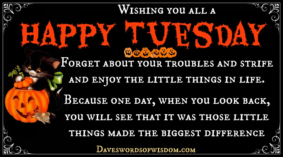 Daveswordsofwisdom.com: Have a Happy Tuesday.