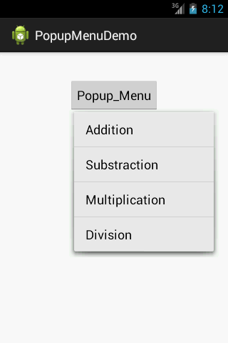android popup menu