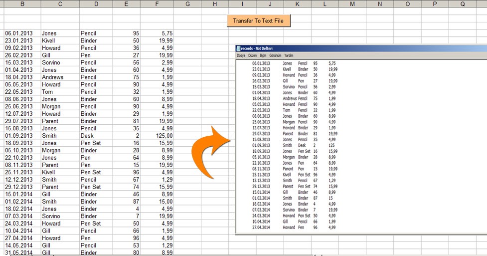 Transferring Data From Excel To The Text File | New Ideas For Computer ...