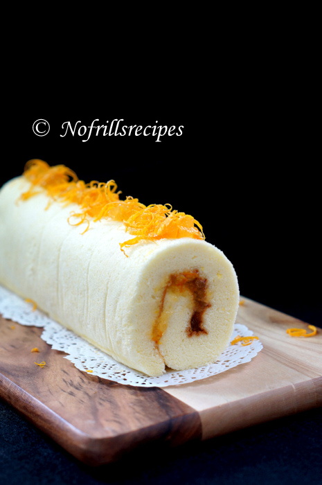 Orange Swiss Roll with marmalade ~ 香橙瑞士卷蛋糕