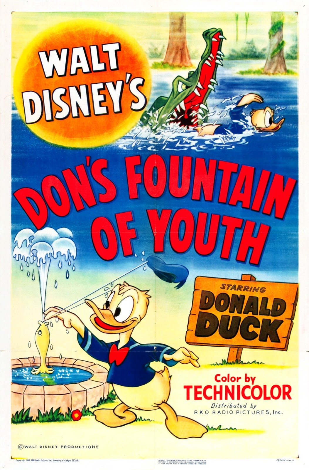 Vintage Donald Duck movie poster: "Don's Fountain of Youth"