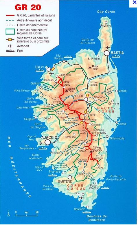 Le GR20 de Joël et d'Eric: Le détail des étapes