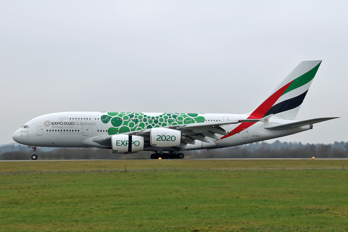 Eastwings: A380-861 * Emirates * EXPO 2020 Green c/s * A6-EOK
