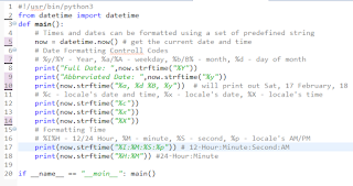 Python strftime Datetime Formatting