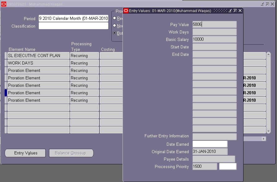 My Oracle World: Retro Pay by Element in Oracle HRMS Payroll