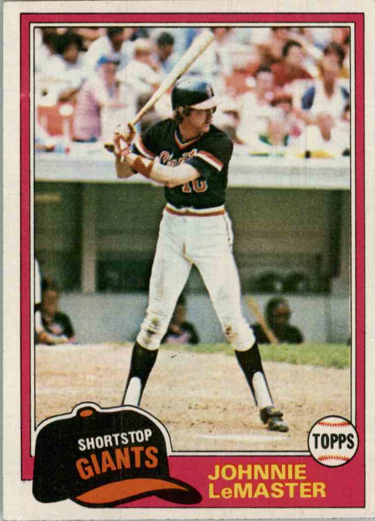 Baseball Cards Come to Life!: 1981 Topps Johnnie LeMaster
