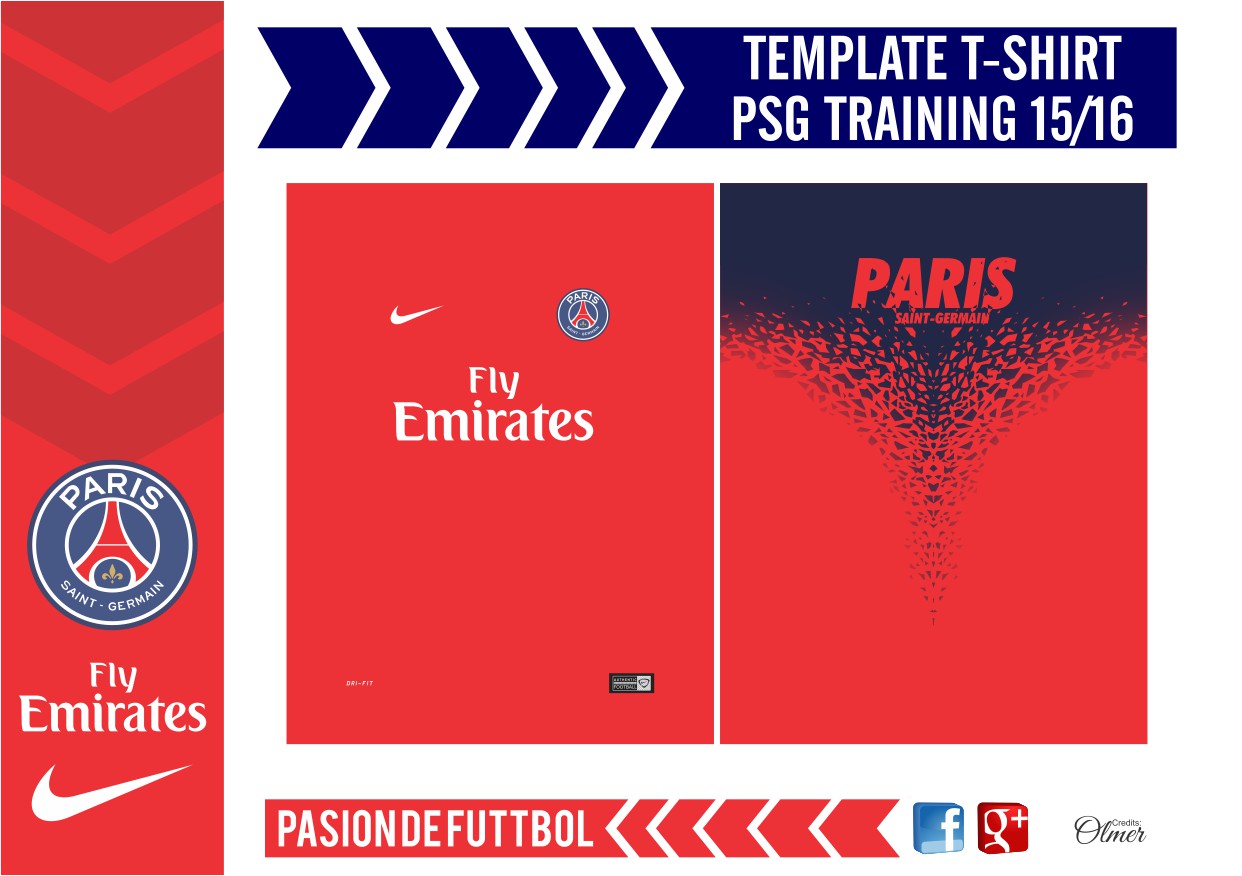 Diseños, Vectores y Templates para Camisetas de Futbol: PSG TRAINING ...