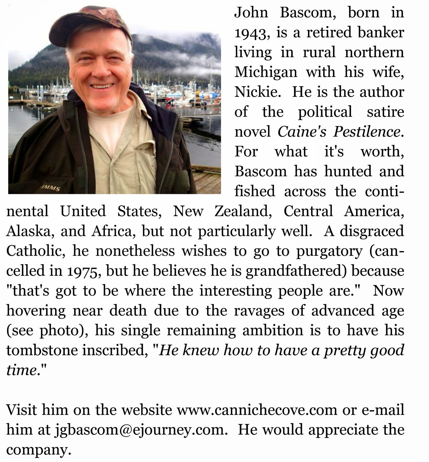 CANNICHE COVE PUBLISHING: John Bascom Biography