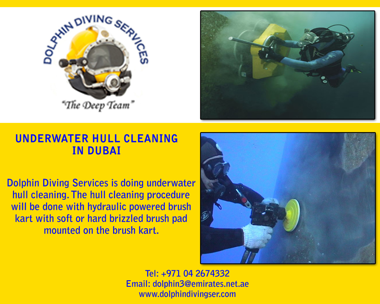 Welcome to Dolphin Diving Services: Underwater Hull Cleaning in Dubai