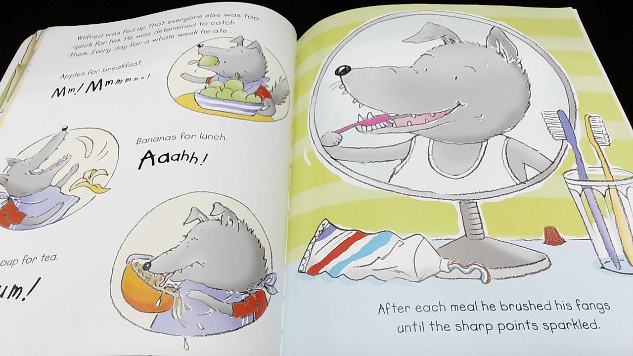 Kid Books Blog: 206.Not Now, Mrs.Wolf / The Healthy Wolf