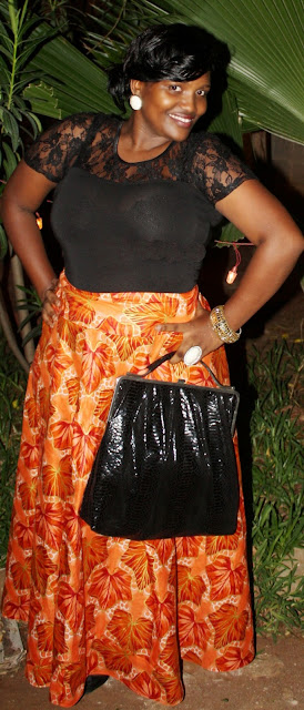 BONGO SHOPAHOLICS: ORANGE KITENGE SKIRT FROM DAY TO NIGHT
