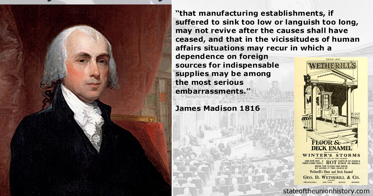 State of the Union History: 1816 James Madison - Lead Paint and the ...